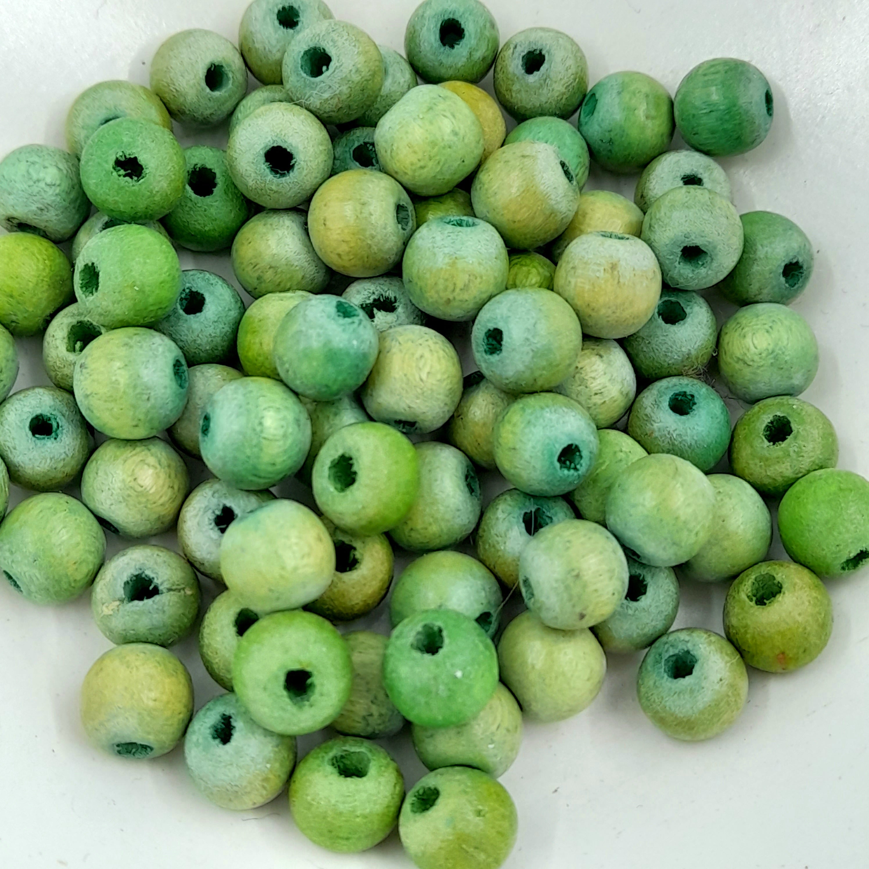 8mm Wood Round Bead Fresh Green | Beadazzle NZ