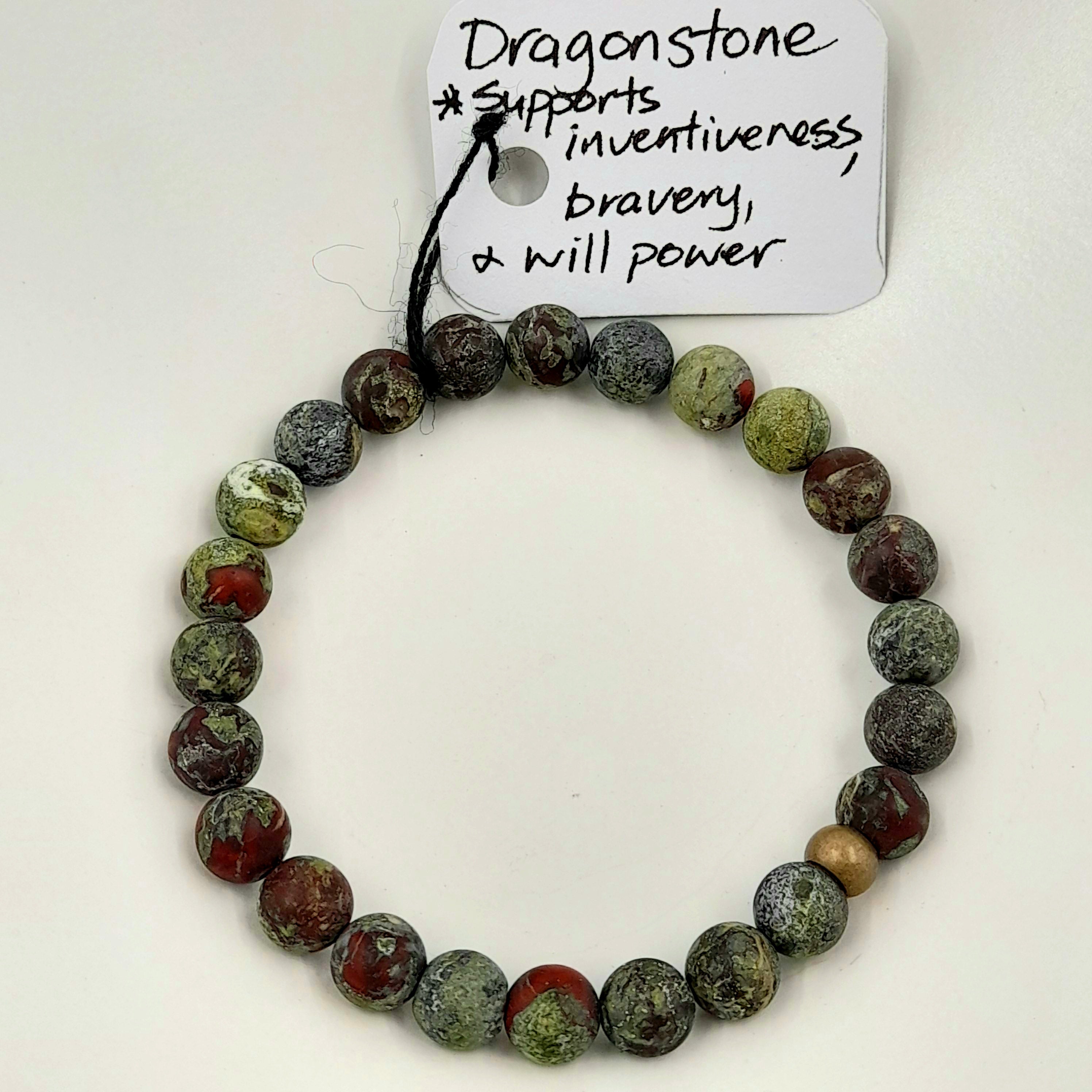Gemstone Bracelet - Matte Dragonstone 8mm Beads | Beadazzle NZ