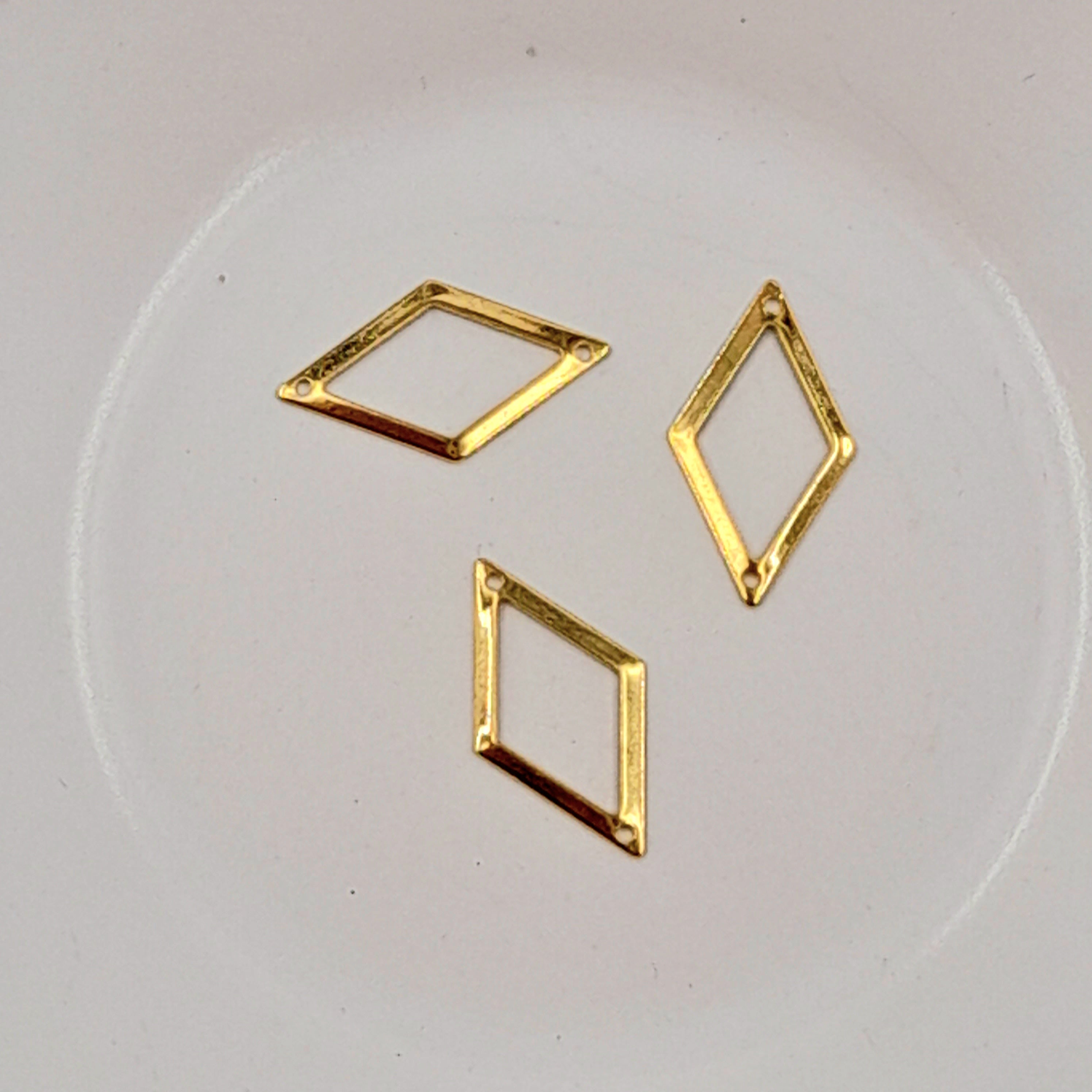2-Hole Connector - Gold Rhombus | Beadazzle NZ