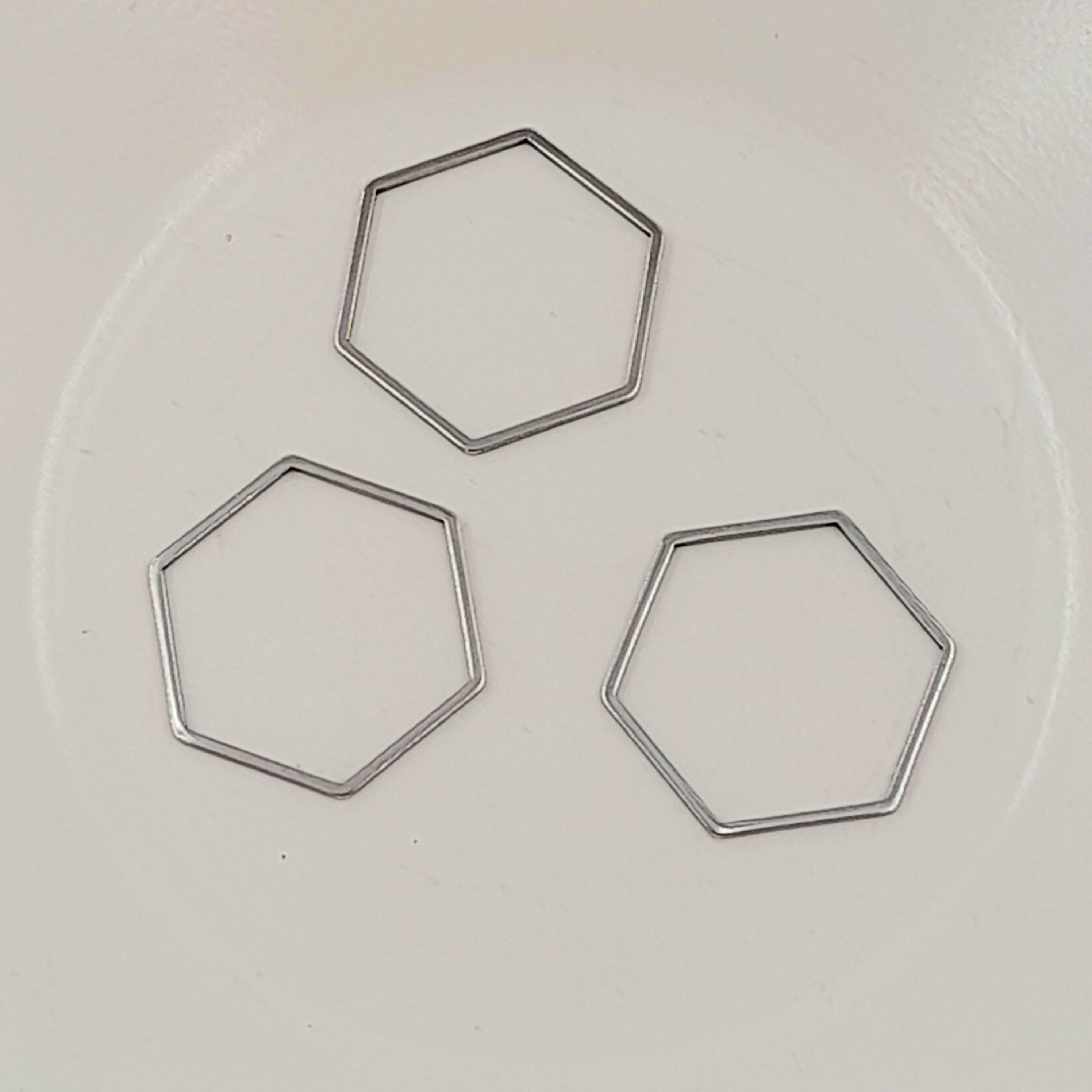 Findings - Metal Hexagon Shaped Closed Ring Antique Silver 22mm ...