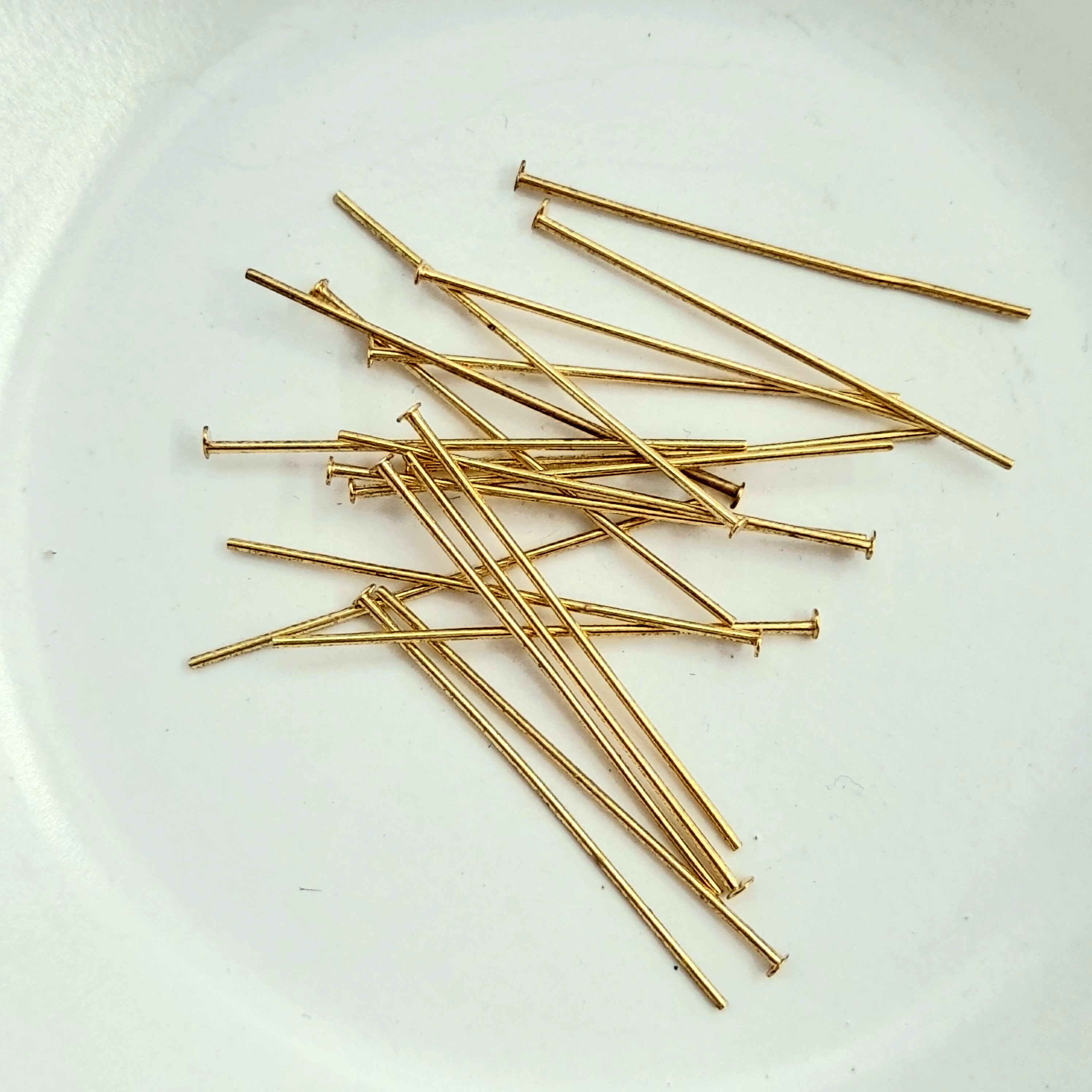 Findings - 30mm Wire Head Pin Gold | Beadazzle NZ